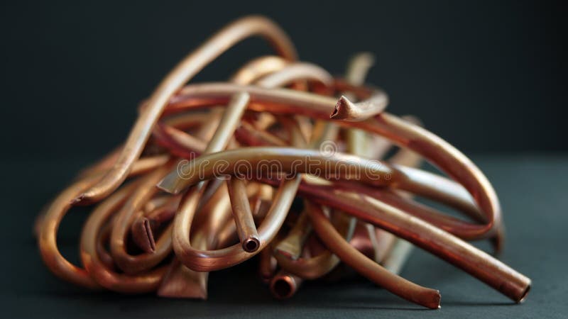 Copper Pipes Scrap Metal and Plumping Stock Image - Image of euro ...