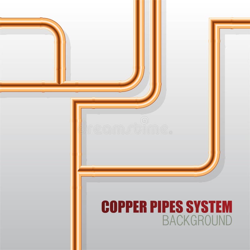 Copper Pipes System Background Vector Illustration Stock Vector ...