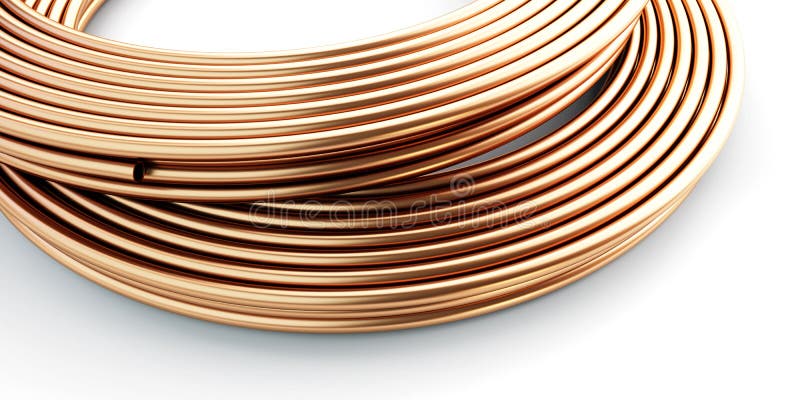 Copper Pipes on White Background. 3d Stock Illustration - Illustration ...