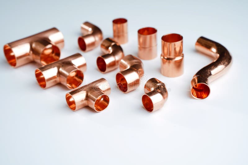 Copper Plumbing Fitting Adapter Copper Pipe Accessories at White Stock ...