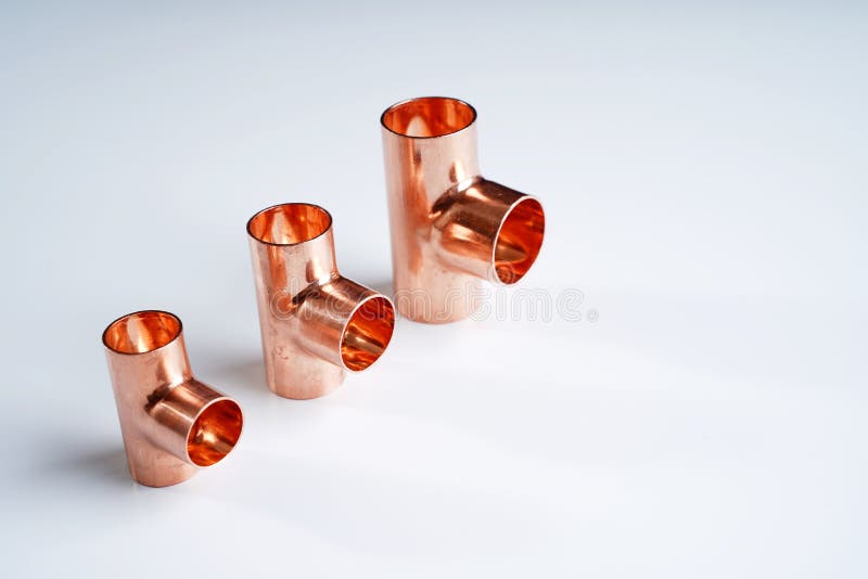 Copper Plumbing Fitting Adapter Copper Pipe Accessories at White Stock ...