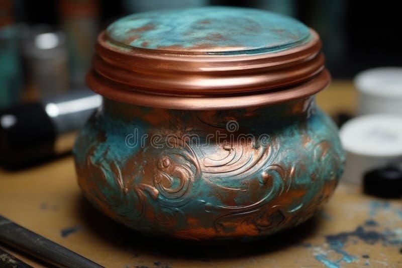 Copper Primer with Patina Effect. Generative AI Stock Illustration ...
