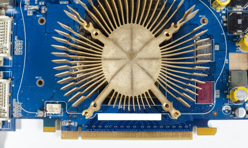 Copper Radiator of an External Video Card of a Personal Computer Stock ...