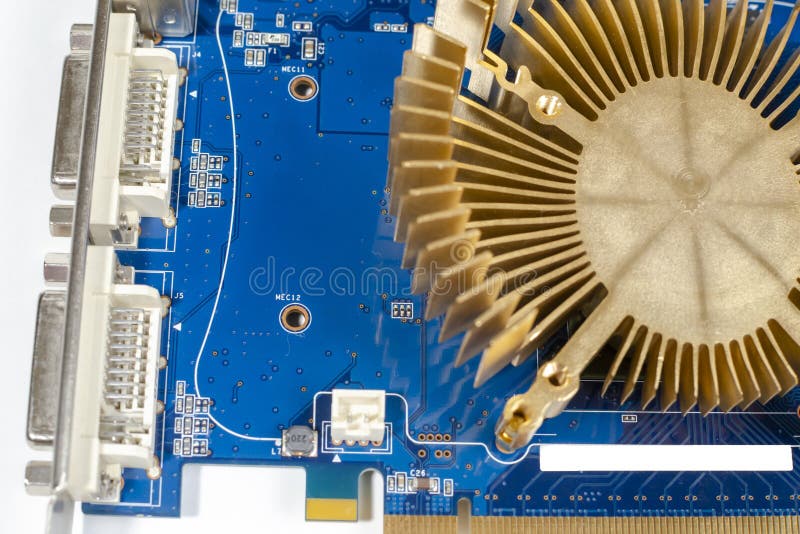 Copper Radiator of an External Video Card of a Personal Computer Stock ...