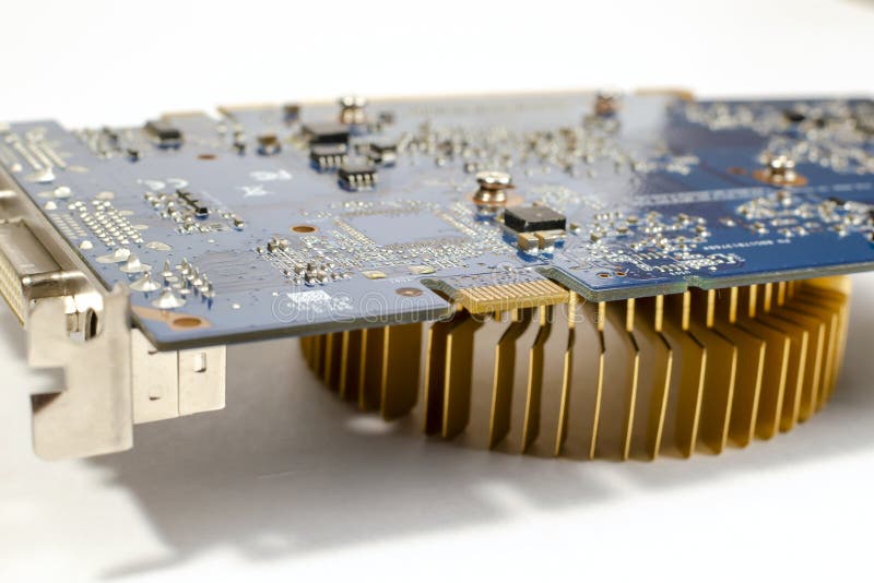 Copper Radiator of an External Video Card of a Personal Computer Stock ...