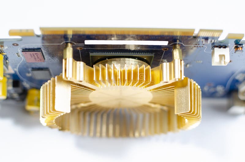 Copper Radiator of an External Video Card of a Personal Computer Stock ...