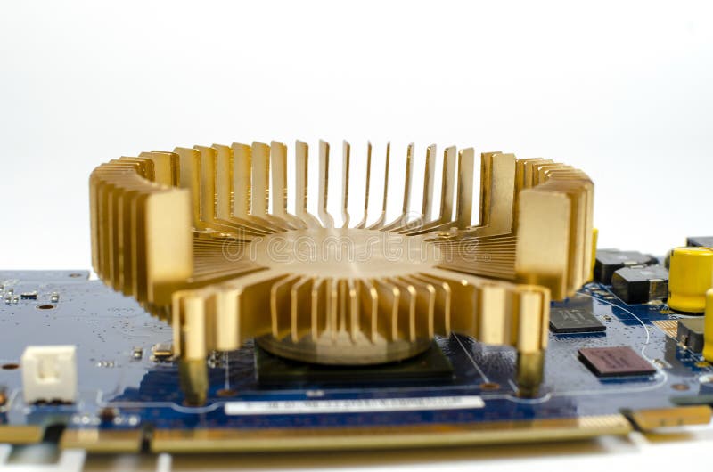 Copper Radiator of an External Video Card of a Personal Computer Stock ...