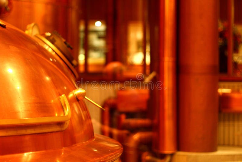 A Copper Red Beer Tank with a Handle and a Lid Stock Photo - Image of ...
