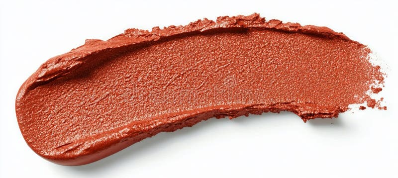 Copper Red Lipstick Swatch or Smear with a Metallic Finish, Isolated on ...