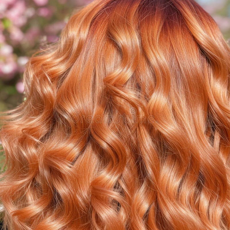 Copper Red Wavy Hair Closeup Stock Illustration - Illustration of ...
