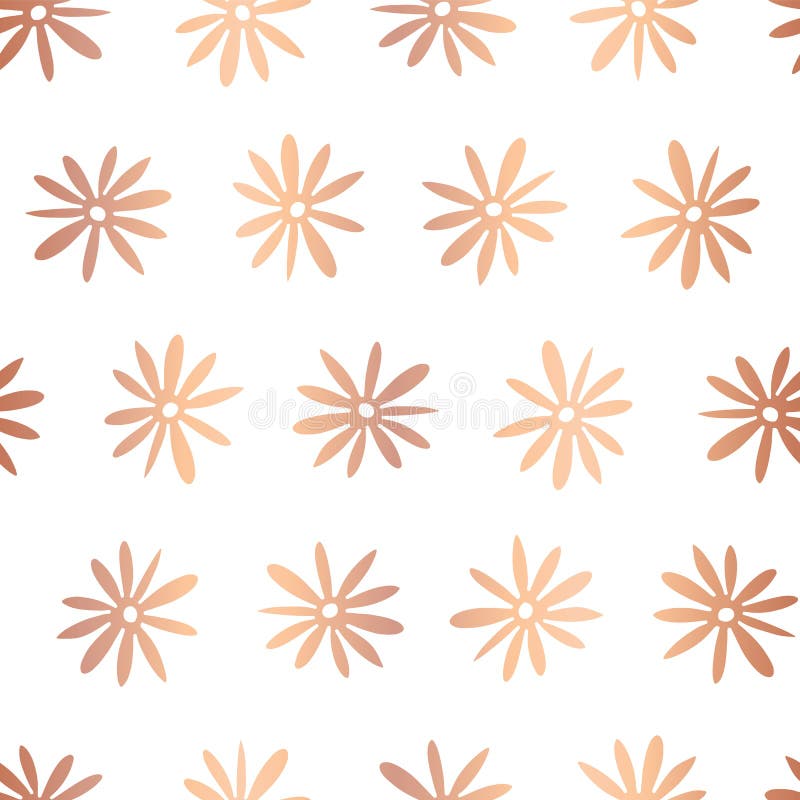 Copper Rose Foil Flower Vector Seamless Pattern Stock Vector ...
