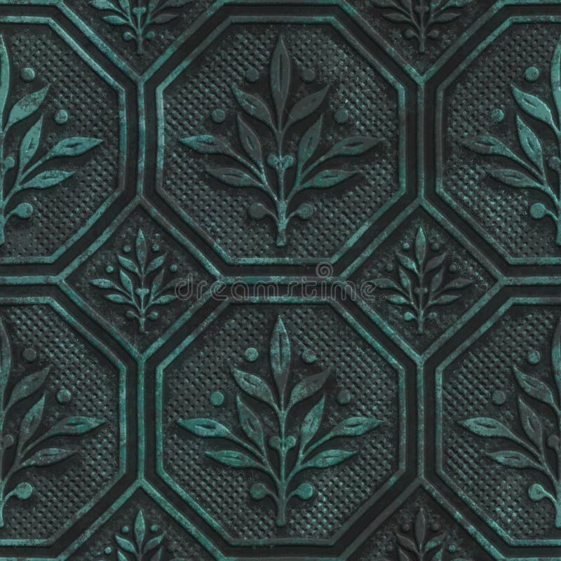 Copper Seamless Texture with Geometric Pattern on a Oxide Metallic ...