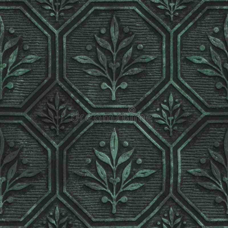 Copper Seamless Texture with Geometric Pattern on a Oxide Metallic ...