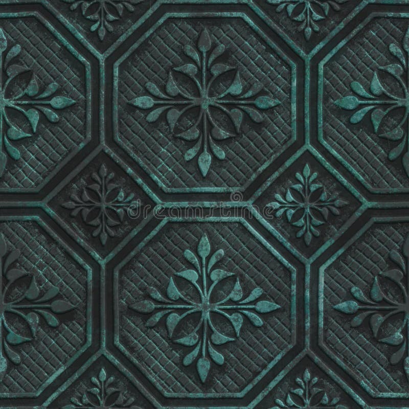Copper Seamless Texture with Geometric Pattern on a Oxide Metallic ...