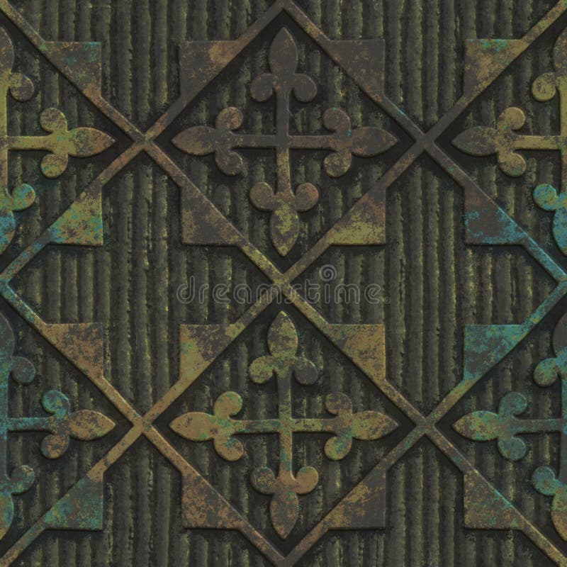 Copper Seamless Texture with Geometric Pattern on a Oxide Metallic ...