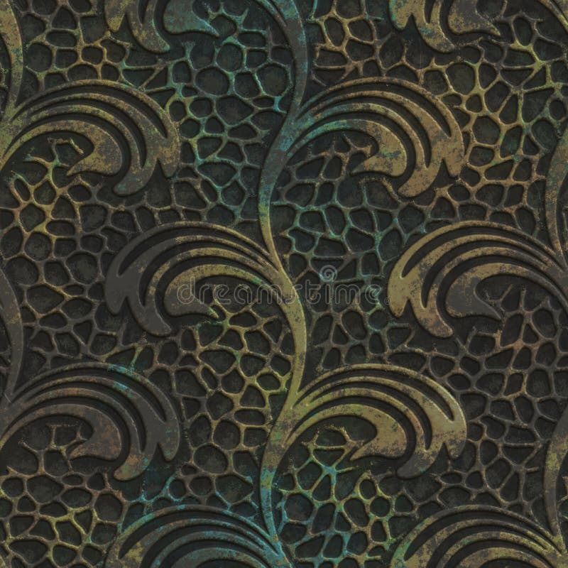 Copper Seamless Texture with Geometric Pattern on a Oxide Metallic ...