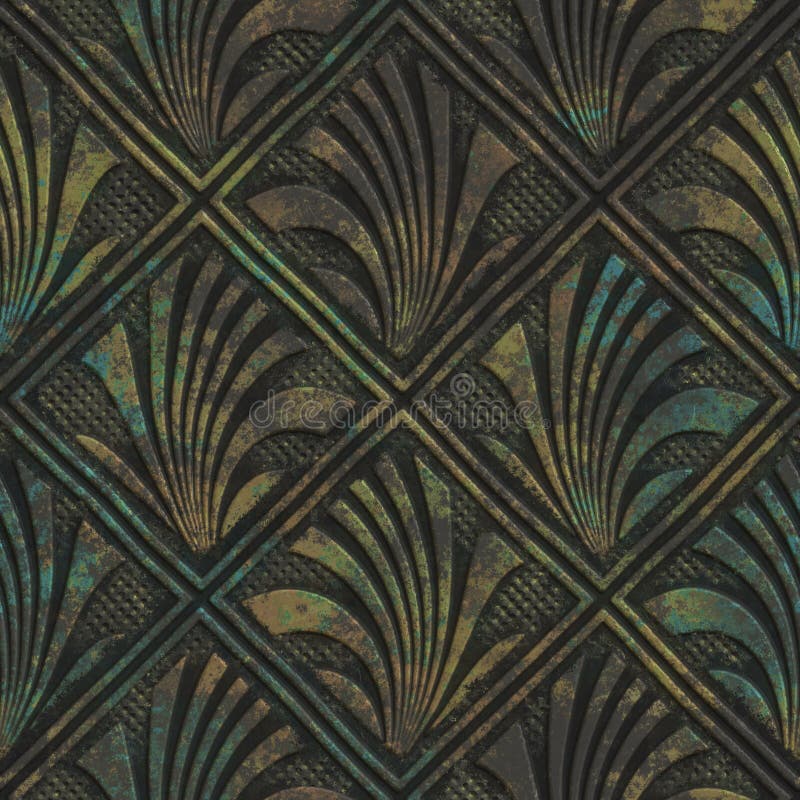Copper Seamless Texture with Geometric Pattern on a Oxide Metallic ...
