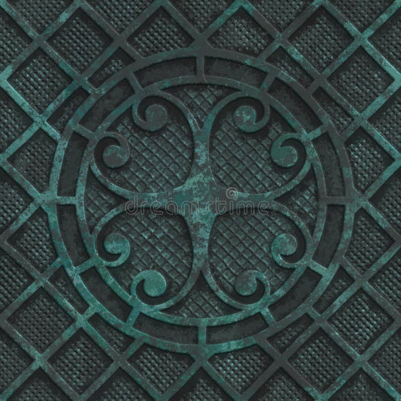 Copper Seamless Texture with Geometric Pattern on a Oxide Metallic ...