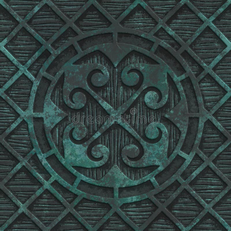 Copper Seamless Texture with Geometric Pattern on a Oxide Metallic ...