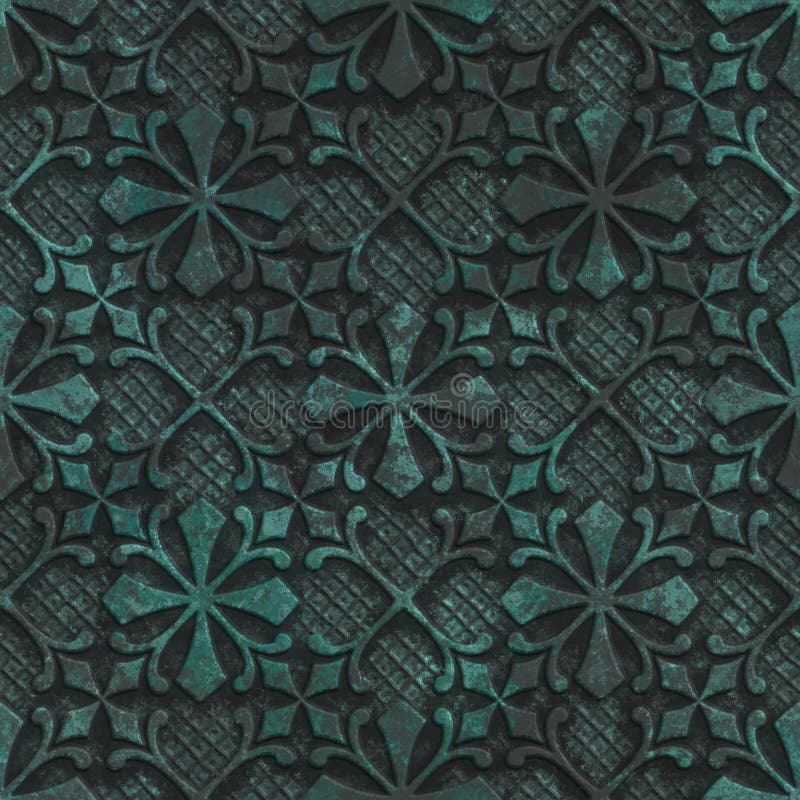 Copper Seamless Texture with Geometric Pattern on a Oxide Metallic ...