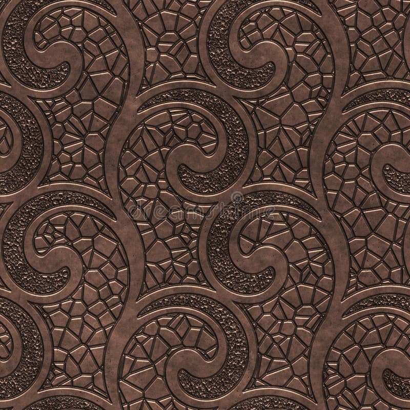 Copper Seamless Texture with Swirls Pattern Stock Illustration ...