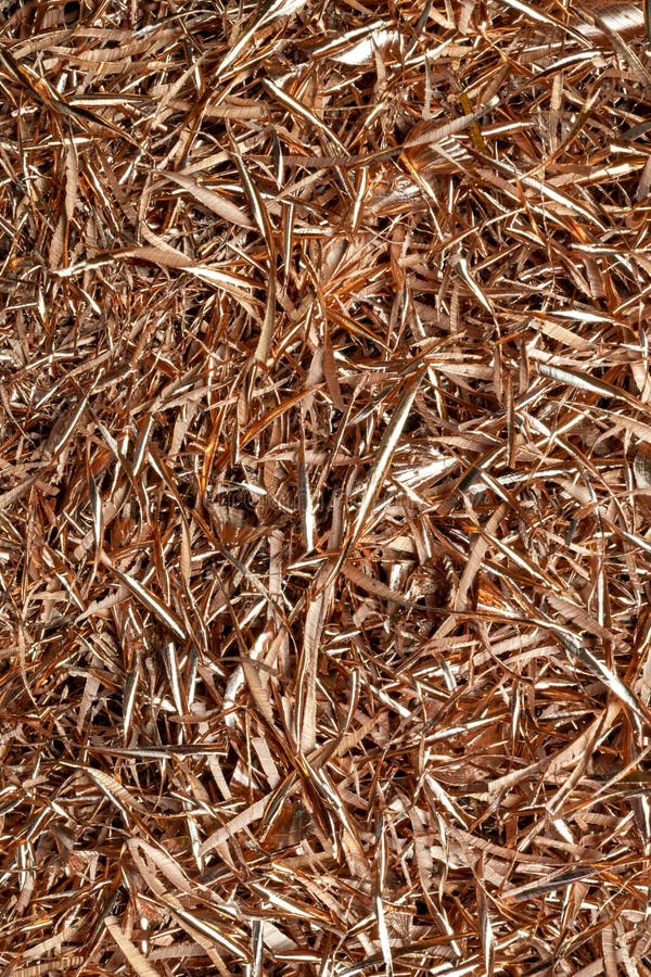 Copper Shavings in Macro on Tapete after Production Stock Photo - Image ...