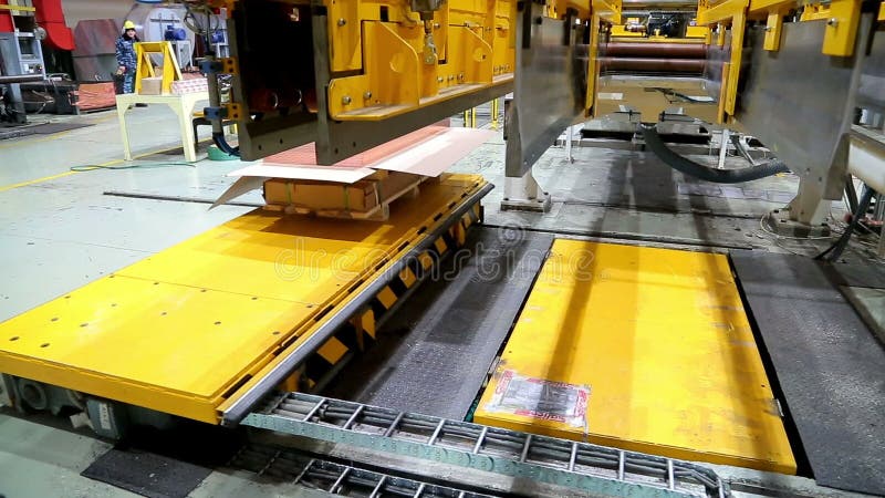 Copper sheet cutting line stock video. Video of line - 148862893