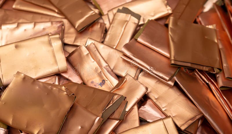 Copper Sheet Metal Pieces. Background or Texture Stock Image - Image of ...