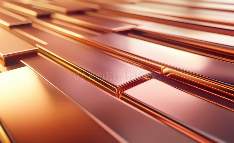 Copper Sheet Metal Products. a Stack of Round, Square, and Hexagonal ...