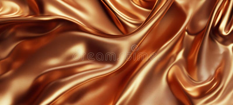 Copper Silk or Satin Luxury Fabric Background. Generative AI Stock ...