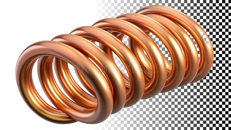 Copper Spring Coil, Metallic Texture, Industrial Element, Mechanical ...