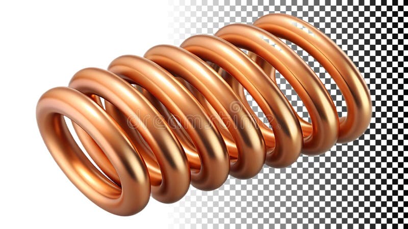 Copper Spring Coil, Metallic Texture, Industrial Element, Mechanical ...