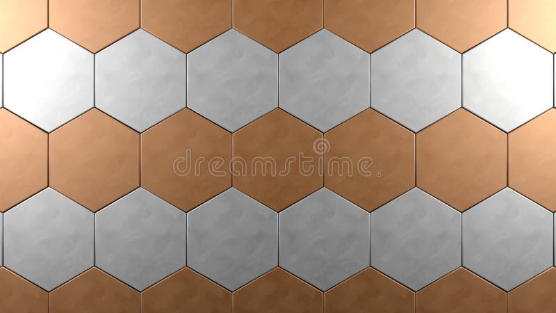 Copper Steel Hexagon Background Stock Illustration - Illustration of ...