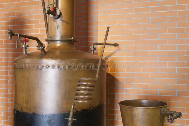 Copper Still Alembic Inside Distillery Stock Photo - Image of distill ...