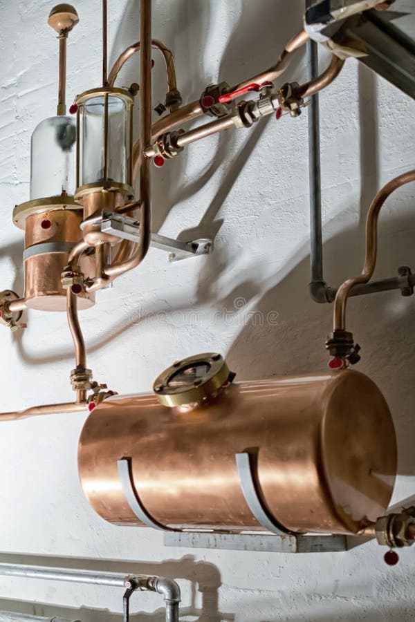 Copper Still Alembic Inside Distillery Stock Photo - Image of distill ...