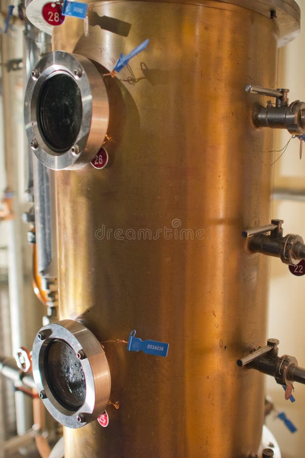 Copper Still Alembic Inside Distillery Stock Image - Image of liquor ...