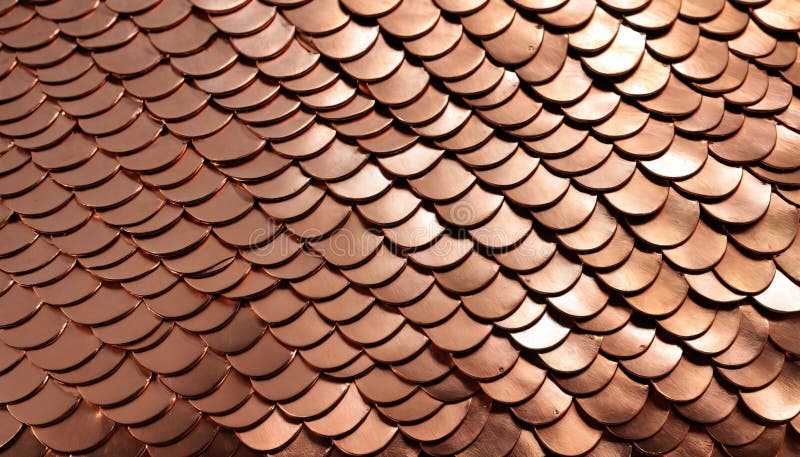 Copper Surface Resembling Fish Scales Stock Image - Image of reflective ...