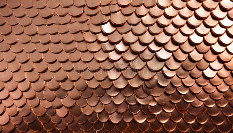 Copper Surface Resembling Fish Scales Stock Photo - Image of iron, line ...