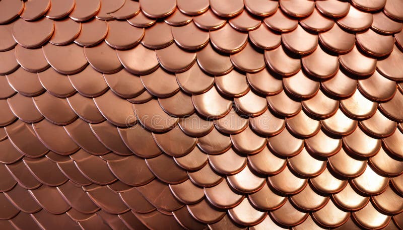 Copper Surface Resembling Fish Scales Stock Illustration - Illustration ...