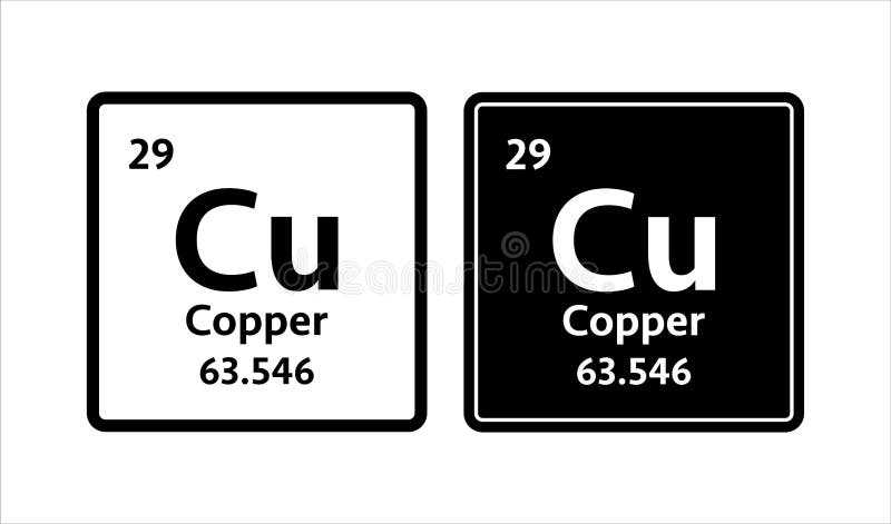 Copper Symbol. Chemical Element of the Periodic Table Stock Vector ...