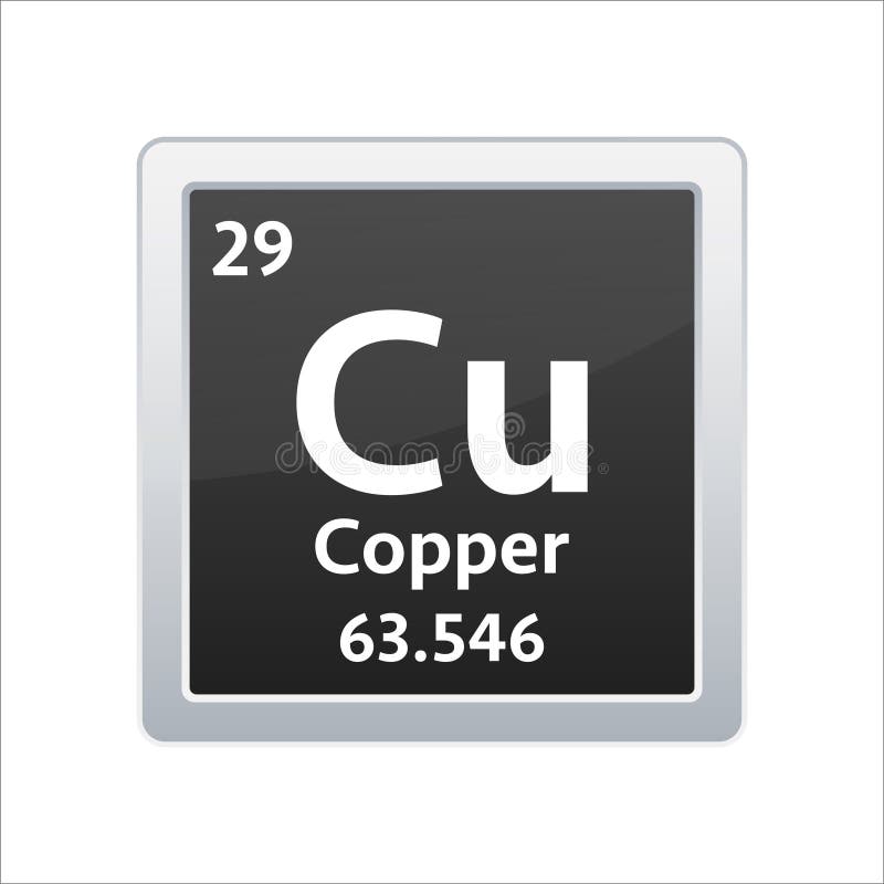 Copper Symbol. Chemical Element of the Periodic Table Stock Vector ...