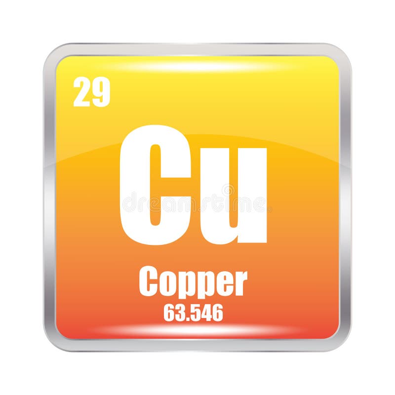 Copper Symbol. Chemical Element of the Periodic Table Stock Vector ...