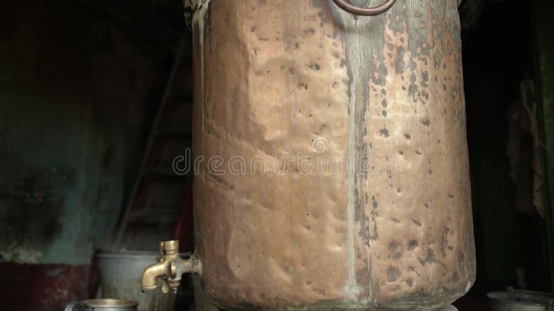 Copper Tanki Full of Hot Water Stock Video - Video of antique, water ...