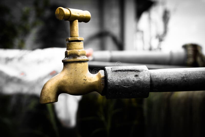 Copper tap stock image. Image of water, house, copper - 98619711