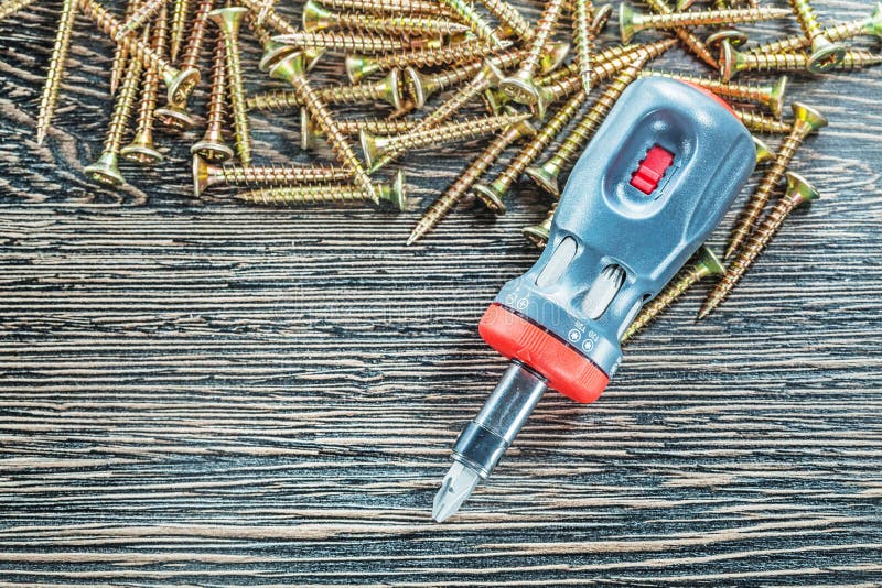 Copper Tapping Screws Screwdriver Top View Stock Photo - Image of ...