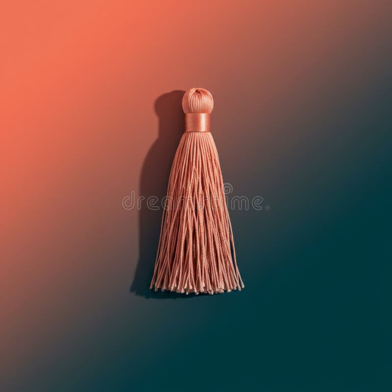 Copper Tassel on Teal and Orange Gradient Background Stock Illustration ...
