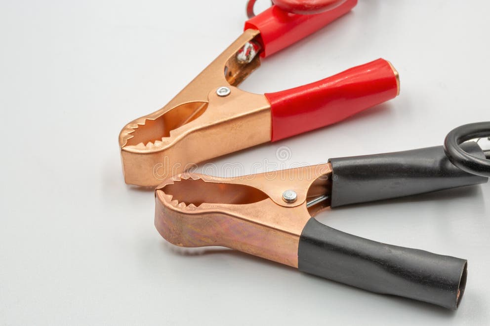 Copper Terminals for Charging a Car Battery Stock Photo - Image of ...