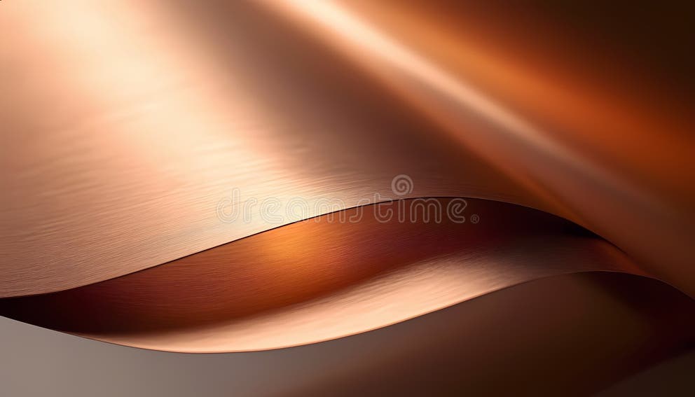Copper Texture with Flowing Curves Highlighted by Soft Lighting Effects ...