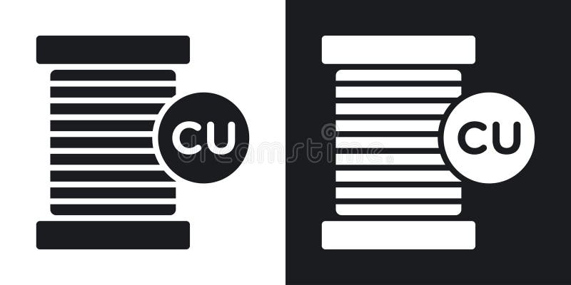 Copper Thin Line Vector Icon Set Stock Vector - Illustration of power ...