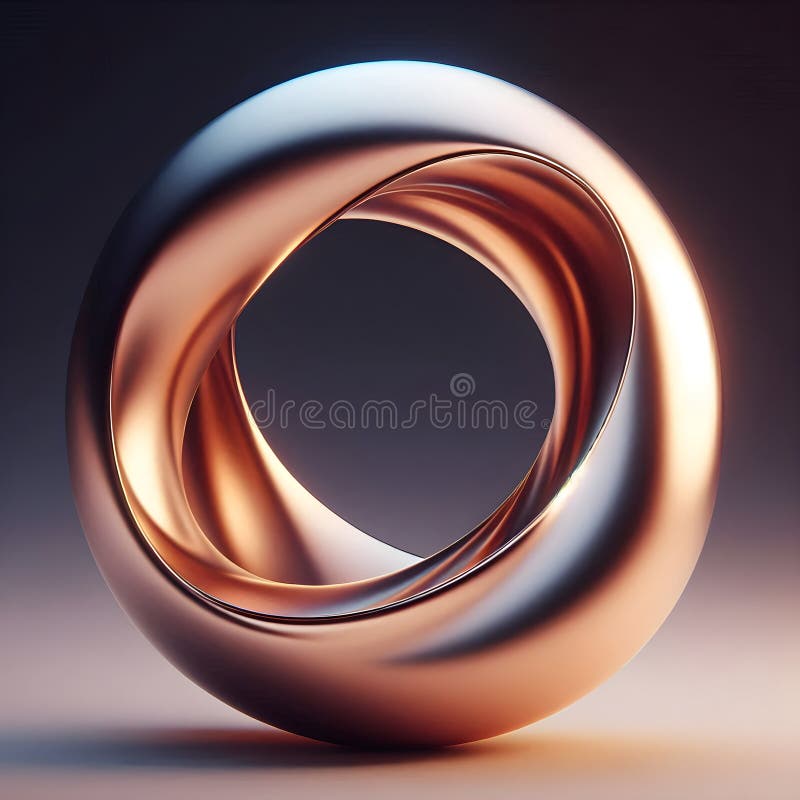 Copper Torus Knot Rotating and Generating a Circular Shape Stock ...